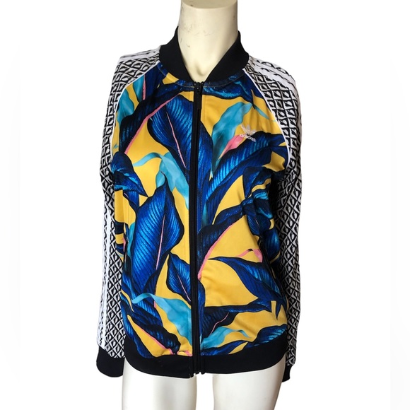 adidas | Jackets & Coats | Adidas Originals X Farm Rio Palm Leaf Sst ...